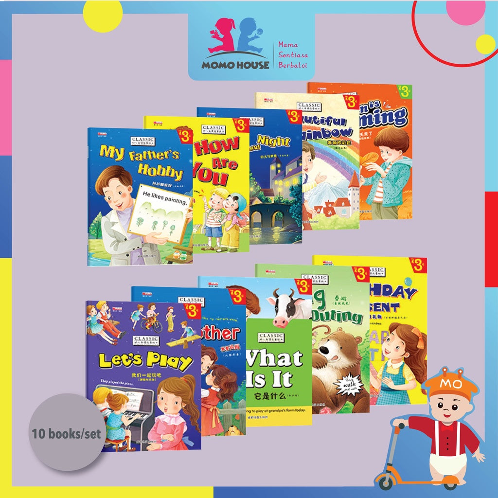 (10 Books Per Set) Kids Early Learning Story Books Full Color Coated P ...